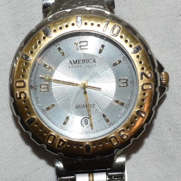 Perry Ellis | Accessories | Vintage Tt Ss Perry Ellis America Watch W ...